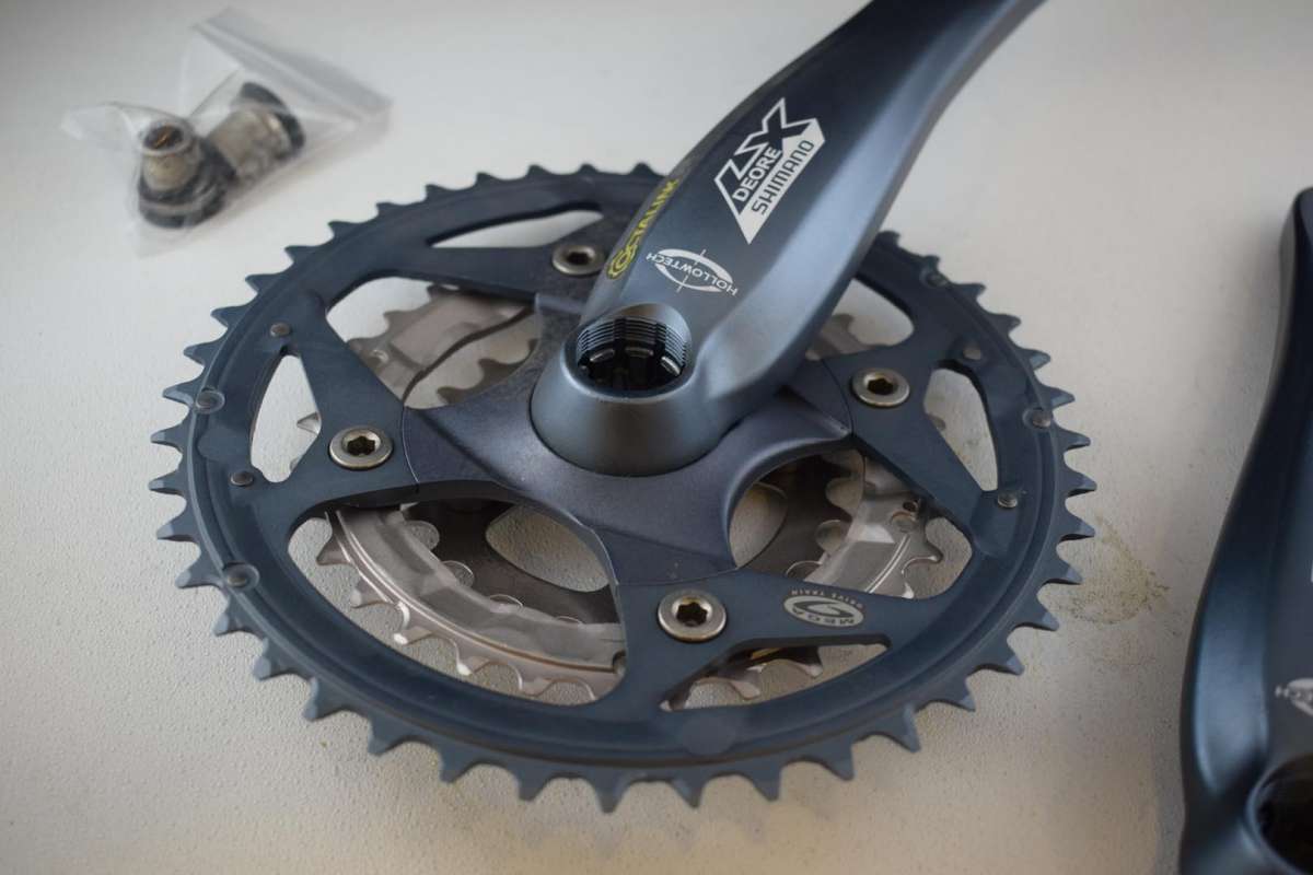 Shimano Deore LX FC-M572 crankset 44/32/22 teeth greyblue 175mm octalink hollow nos - Ποδήλατα ...